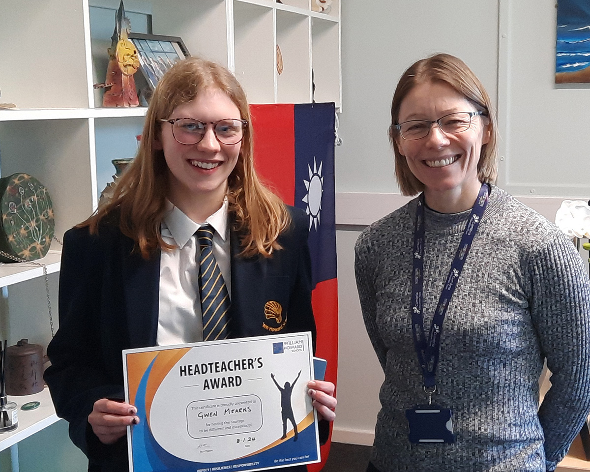 Exceptional Student Receives Headteacher's Award - William Howard School